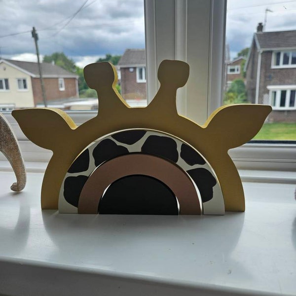 Giraffe Stacking Rainbow Shelfie, Kids Room Decor, Jungle Nursery - Etsy