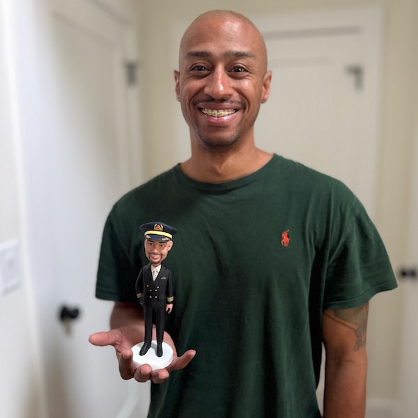 Custom Pilot Bobblehead, Personalized Bobble Head as Captain Retirement ...