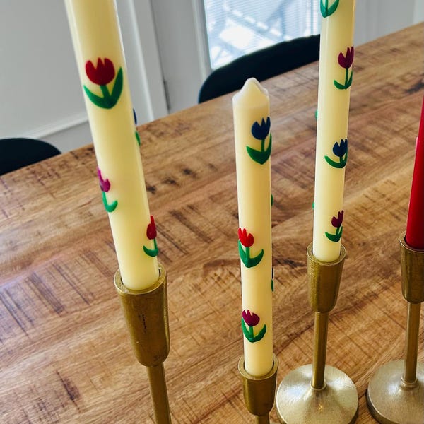 Spring Flower Candles, Set of 2 - Etsy