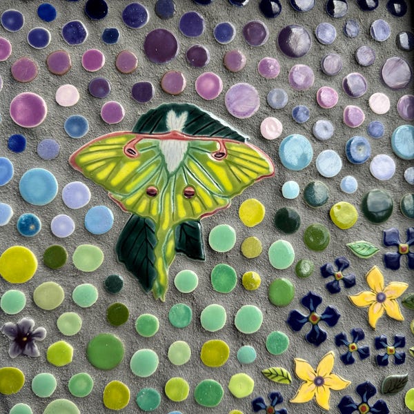 Ceramic Betta Fish Mosaic Tile, Handmade Glazed Siamese Fighting Fish ...