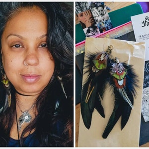 Feather Ear Wrap, Boho Wedding Feather Earrings, Feather Ear Cuff ...