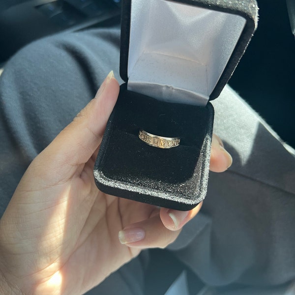 Custom Graduation Band 14kt Solid Yellow Gold or White Gold, Stackable ...