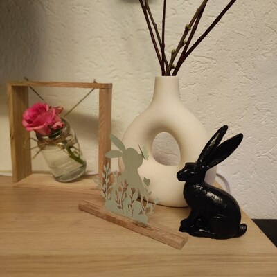 Plotterdatei SVG, DXF, PNG Hase in Blumen aus Papier zum selber basteln ...