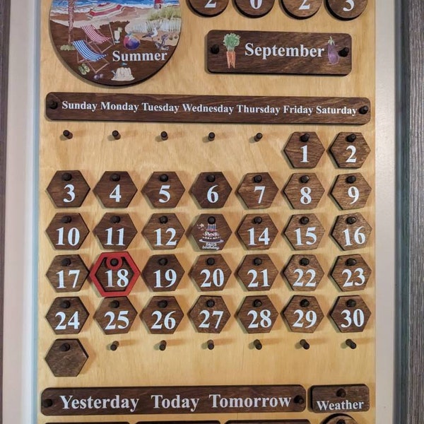 Wooden Perpetual Calendar for Kids,montessori Classroom, Homeschool ...