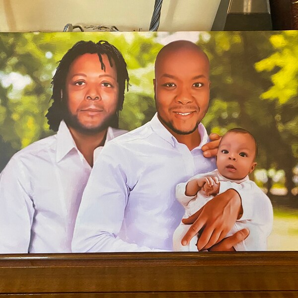 Family Portrait From Photo Digital Painting Photo Gift Custom Family ...