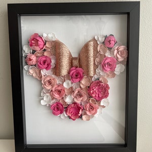 Teddy Bear Flower Box Frame Paper Rose Shadow Box Gift for - Etsy