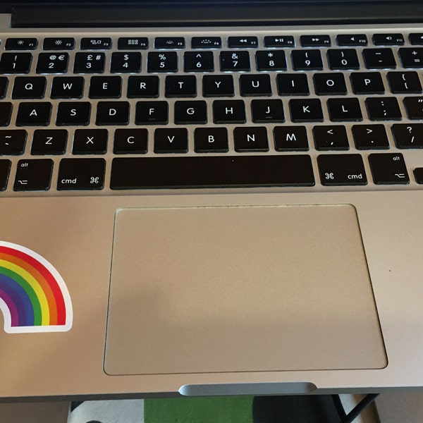 Rainbow Sticker - Rainbow With Clouds Sticker - Water Bottle Sticker ...