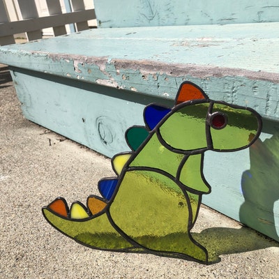 T-rex Stained Glass Pattern - Etsy