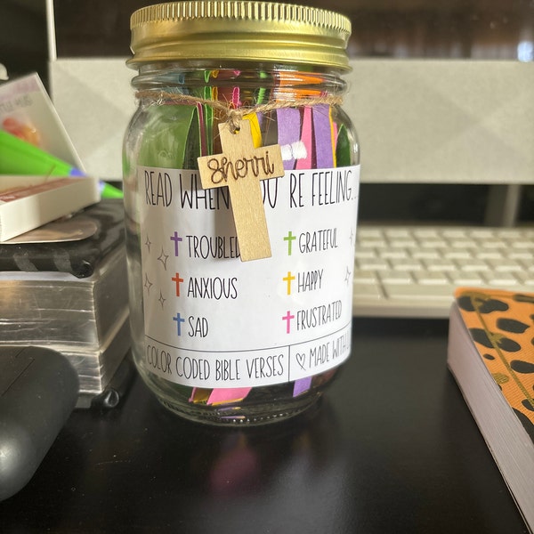 Bible Verse Jar, Christian Scripture Jar, Read Me When Jar, Prayer ...