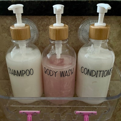 Shampoo Conditioner Body Wash Stickers Personalized Shampoo Labels ...