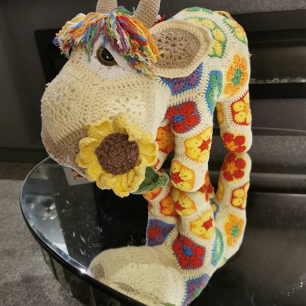 Crochet African Flower Cow, Bluebell Cow (PDF Pattern) - Etsy