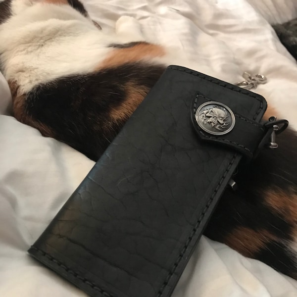 Black Buffalo "black Out" Biker Wallet - Etsy