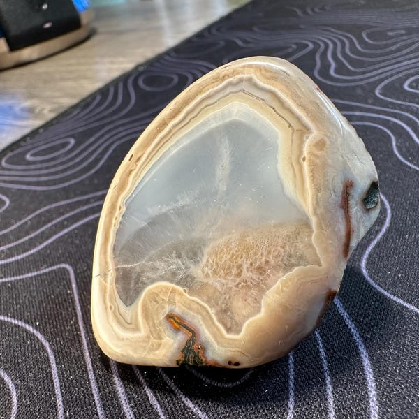 A Pair of Unusual Lake Superior Agates- One Paint and One Crystal ...