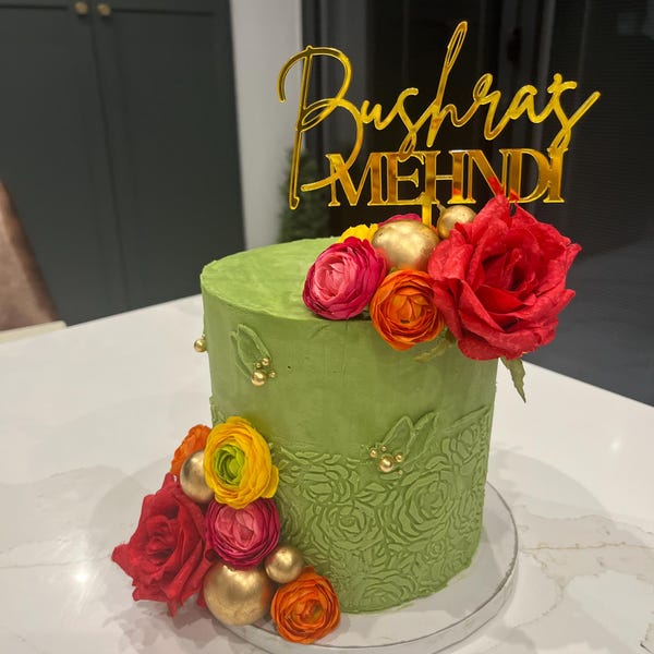 Personalised Acrylic Nikkah Cake Topper Custom With Bride & Groom Name ...