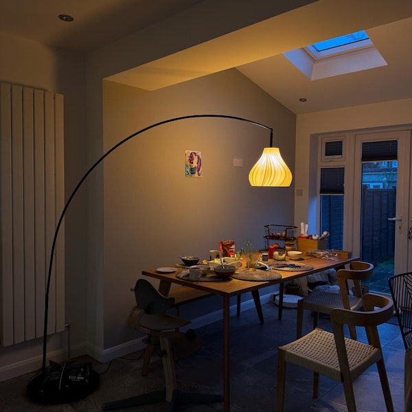 Modern Wavy Opaque Glass-like Pendant Lampshade - Sleek Soft-glow ...