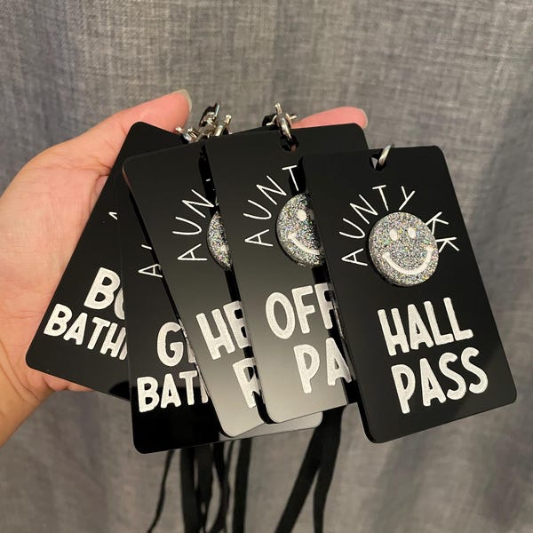 TEACHER CLASSROOM BADGES - Hall Pass, Office Pass, Bathroom Restroom ...