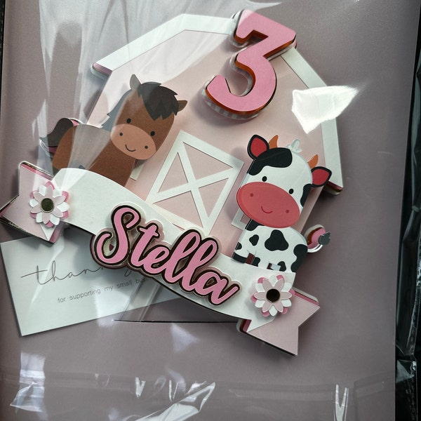 Farm Cake Topper, Farm Birthday Decor, Barn Cake Topper. - Etsy