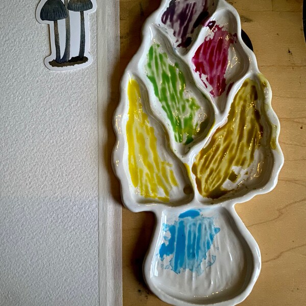 Morel Mushroom Paint Palette, Handmade Ceramic, Ready to Ship - Etsy
