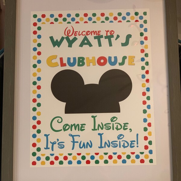 INSTANT DOWNLOAD Editable Mouse Clubhouse 8x10 Come Inside Welcome ...