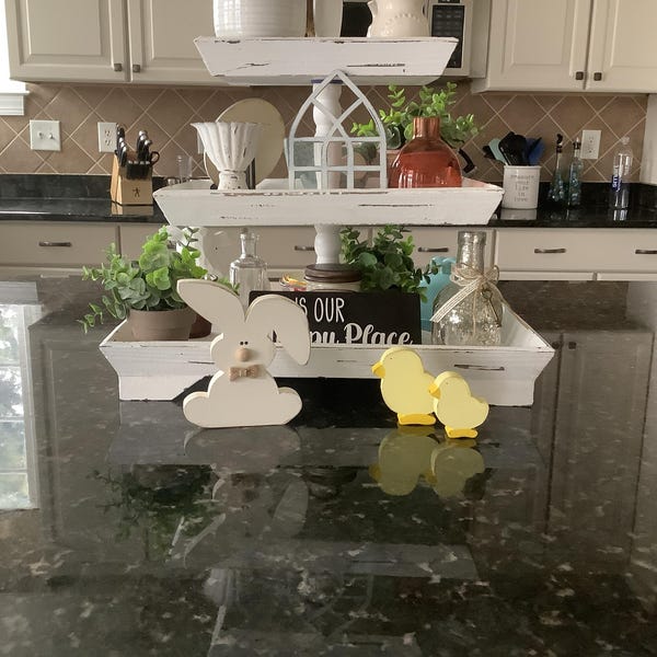 WOODEN CHICKS | PEEPS | Easter | Block Signs | Tiered Tray Decor ...