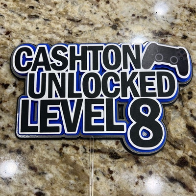 Video Game Cake Topper, Level Unlocked Cake Topper Video Game Birthday ...