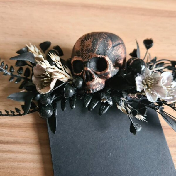 X1 Floral Skull Pocket Square Boutonnière, Buttonhole Alternative ...