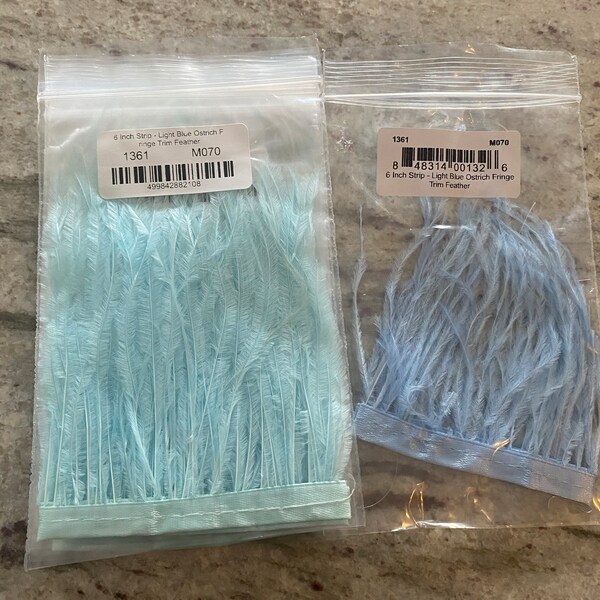 Baby Blue Ostrich Feathers, 6 Inch Strip - Light Blue Ostrich Fringe ...