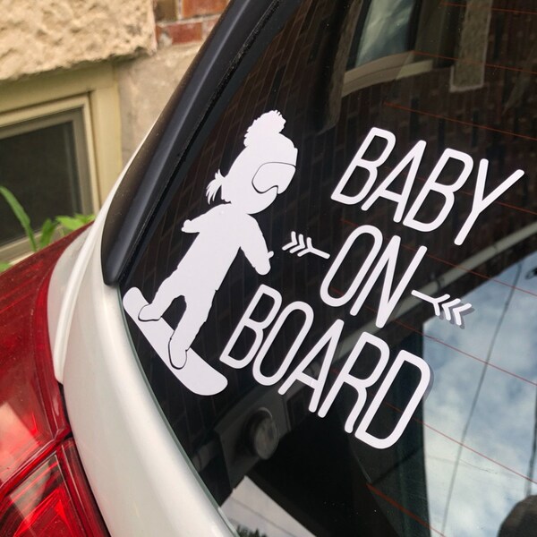 Car Sticker Baby on Board Sign Skateboarding, Skater BOY, Vinyl on ...