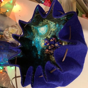 Felt Dice Bag / Tray-in-one 63 Geeky Fabric Choices Dice Set INCLUDED ...