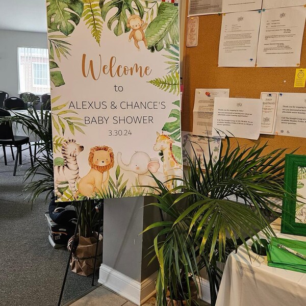 CUSTOM Jungle Welcome Sign Safari Welcome Sign Baby Shower Sign Jungle ...
