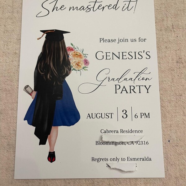 Girl Graduation Invitation, Modern Graduation Invitation Template ...