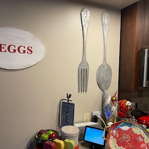 Spoon Sign Fork Spoon Wall Decor Extra Large Kitchen Sign Wall | Etsy