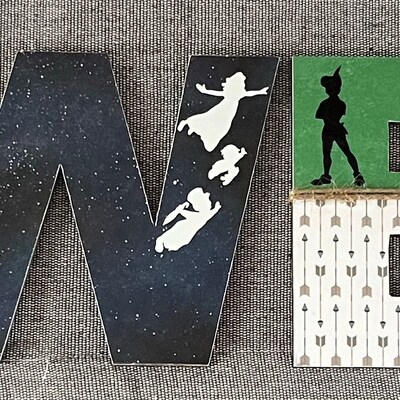Peter Pan Themed Blue Nursery Letters - Etsy