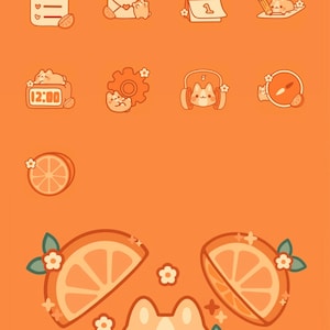 Phone Icon Pack / Sweet Oranges / Cute Orange Theme / Kawaii Aesthetic ...
