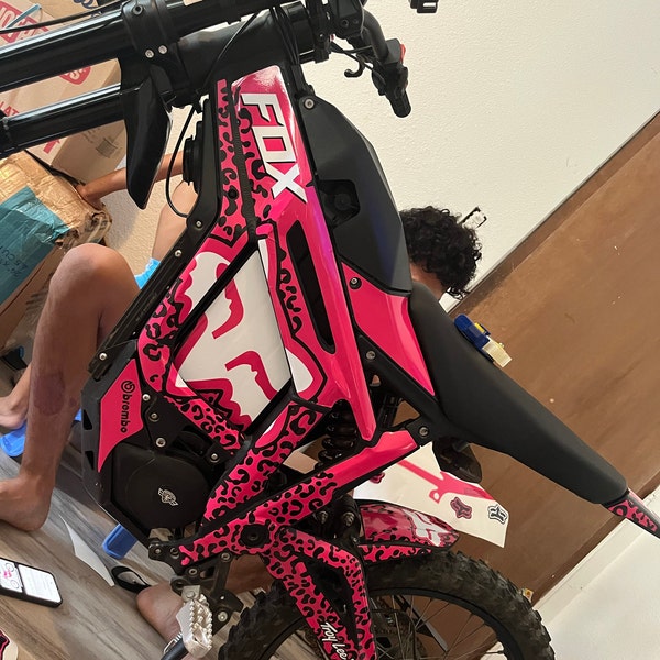 SUR RON Cartoon Animated Style Lime Green Full Graphics Kit Gloss or ...