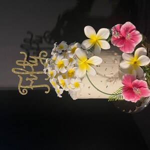 Wedding Cake Topper Anthurium Pink Orchid 4 Piece Tropical Cake Flowers ...