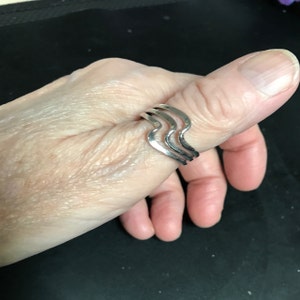 Sterling Silver Triple Wave Ring Triple Band Ring Silver - Etsy