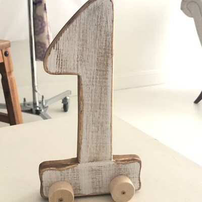 Wooden One Sign, Number One, First Birthday, Cake Smash, One Year ...