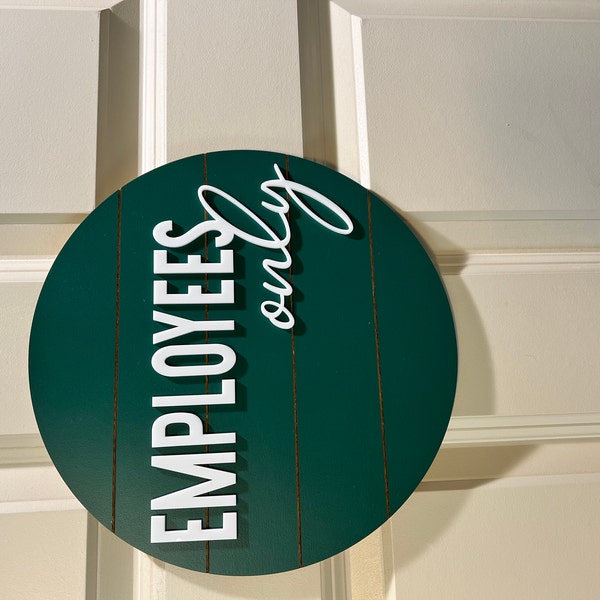 3D Staff Only Sign Business Door Signs Employees Only Sign Boutique ...