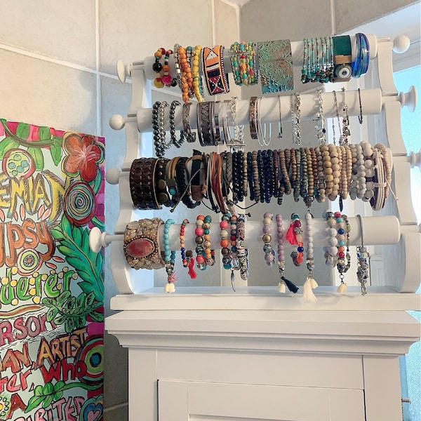 Made in USA 4 Wand Standing Holder for Cuffs and Bracelets Organizer ...