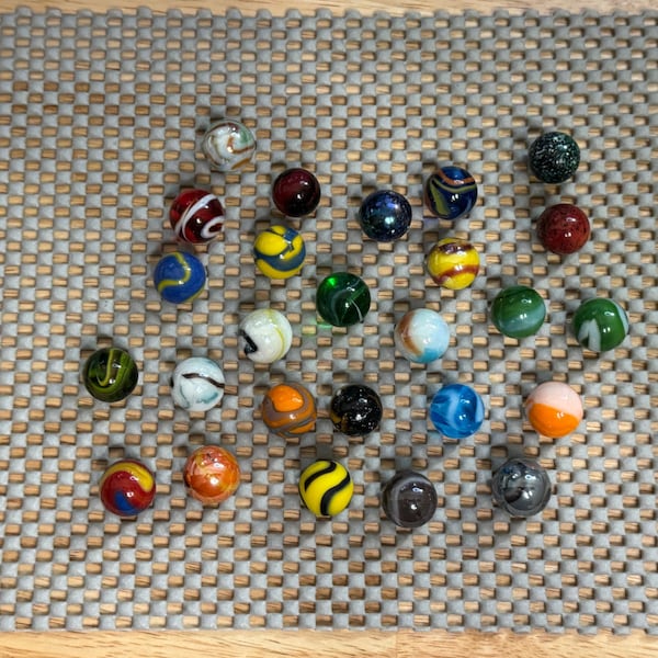 25 Different 16mm Premium Toy Player Marbles 5/8 Inch Glass Value Pack ...