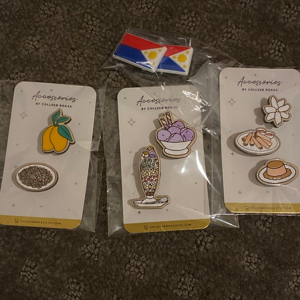 Filipino Food & Culture Icons as Pins, Magnets, Keychains, or Jibbitz ...