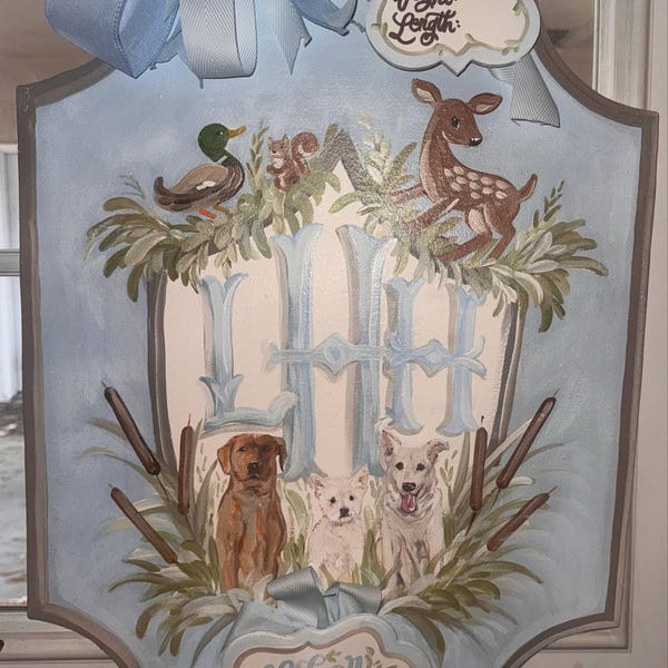 Dog Crest Baby Door Hanger Springer Mallard Dawn Doe Deer Southern ...