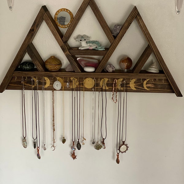 Large Triangle Shelf Jewelry Hanger - 30 Hooks - Etsy