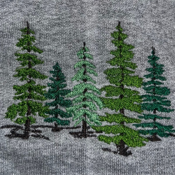 Forest Pine and Fir Trees Embroidery Design: Nature Scene (multi Format ...