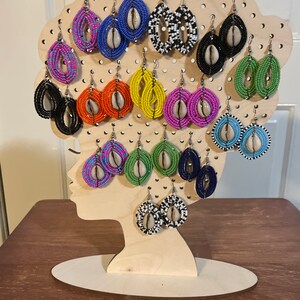Earring Display, Multiple Earring Display, Craft Show Display, Wooden ...