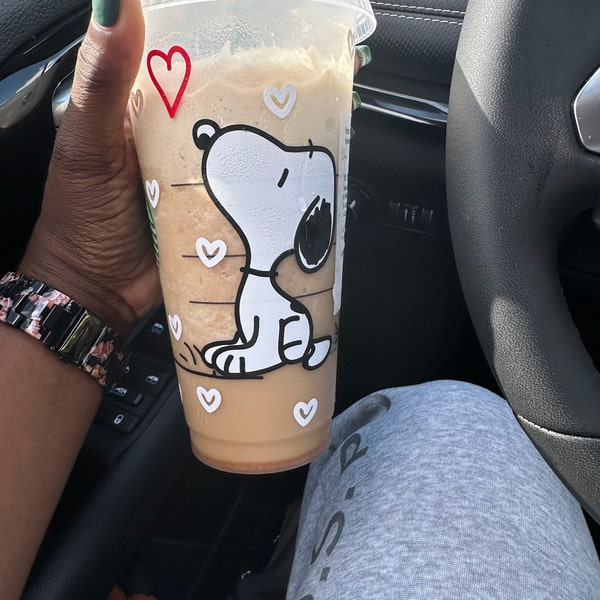 Snoopy Coffee Cup | Peanuts Coffee Cup| Personalized Cold Cup ...