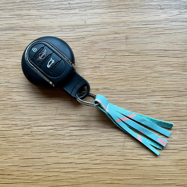 Hand Painted Leather Keyrings - Etsy