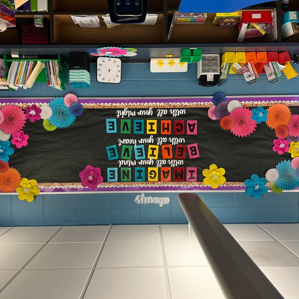 Imagine Believe Achieve Bulletin Board Kit: Classroom Decor - Etsy