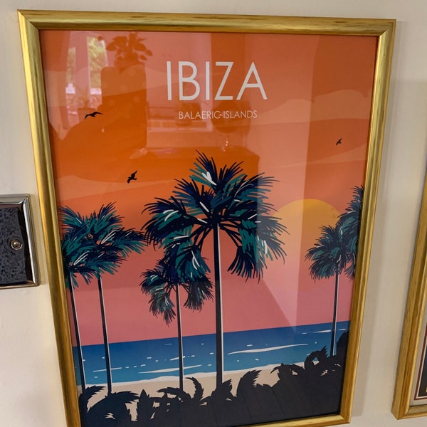 Ibiza Travel Poster, Retro Travel Poster, Travel Poster, Travel Gift, Ibiza Gift, Wedding Gift ...